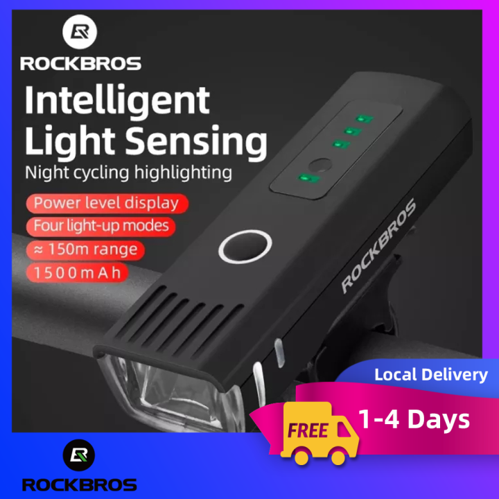 【Local Delivery】ROCKBROS Smart Bike Headlight 250 Lumens Waterproof ...