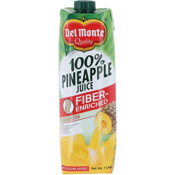 Del monte Pineapple Juice with Fibre-Enriched Tetra Pack 1 liter - Filipino Favorite | Lazada ...