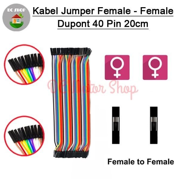 Kabel Jumper Dupont 20 cm 40 Pin /Jumper Wire Cable 20cm 40pcs F-F ...