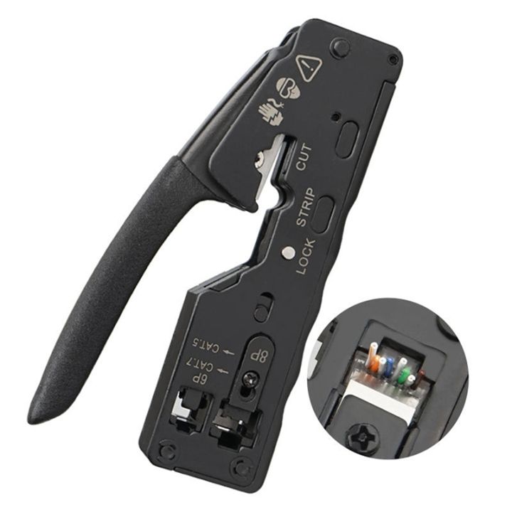 Network Cable Crimper RJ45 Crimp Tool Cutter Stripper for Rj45 Cat7 ...