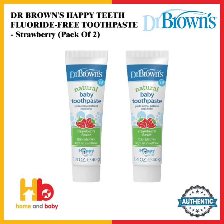DR BROWN'S HAPPY TEETH FLUORIDE-FREE TOOTHPASTE - STRAWBERRY / PEAR ...