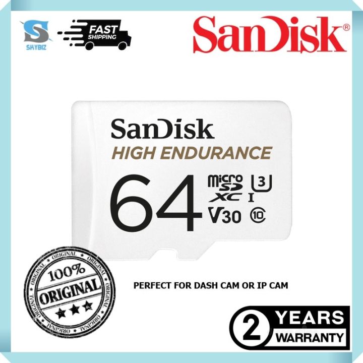 SanDisk HIGH ENDURANCE 64GB microSDXC CARD SDSQQNR-064G WITH ADAPTER ...