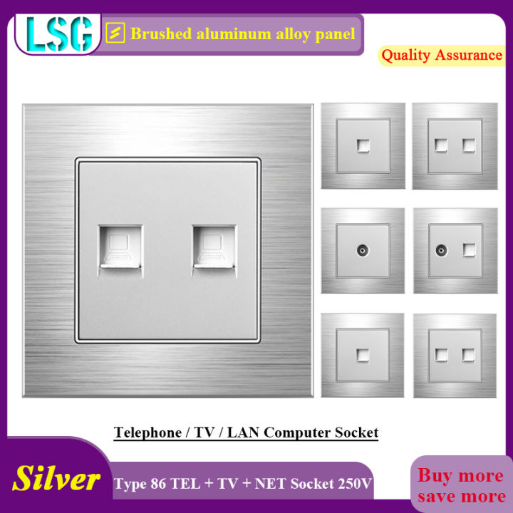 LSG Internet outlet Computer CAT5e Tel and TV wall socket adapter ...