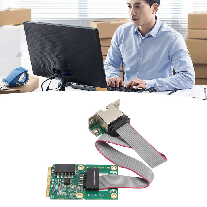PCI Express Ethernet Card Mini PCI‑E Network Card Single Port for ...