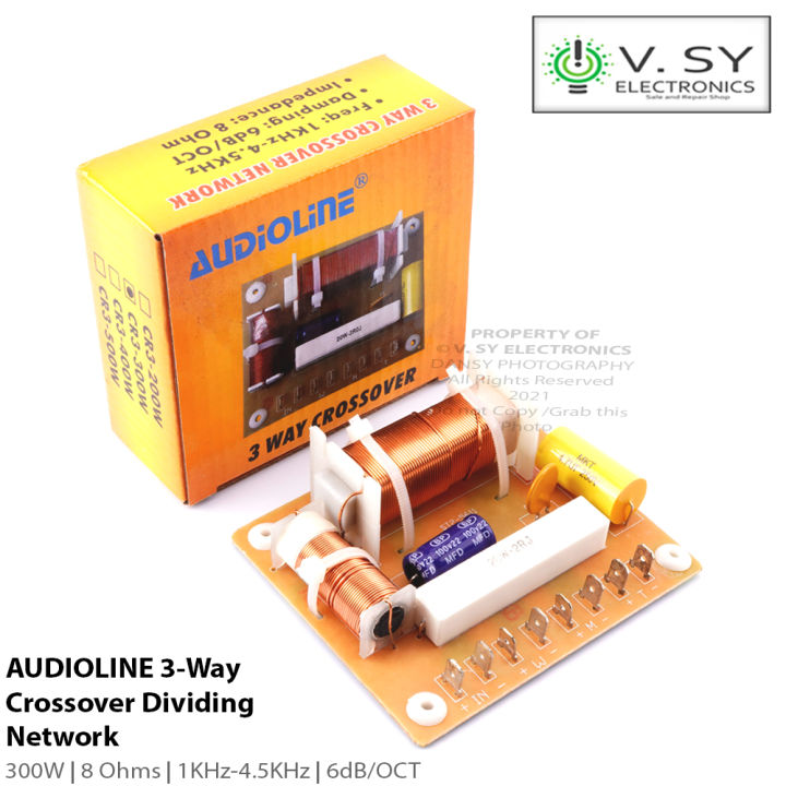 Audioline 300W 8 Ohms 3-Way Audio Speaker Crossover Dividing Network ...
