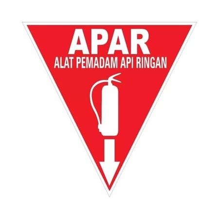 STIKER VINYL SEGITIGA APAR UK. 25 X 25 CM SIGN RAMBU K3 SAFETY | Lazada ...