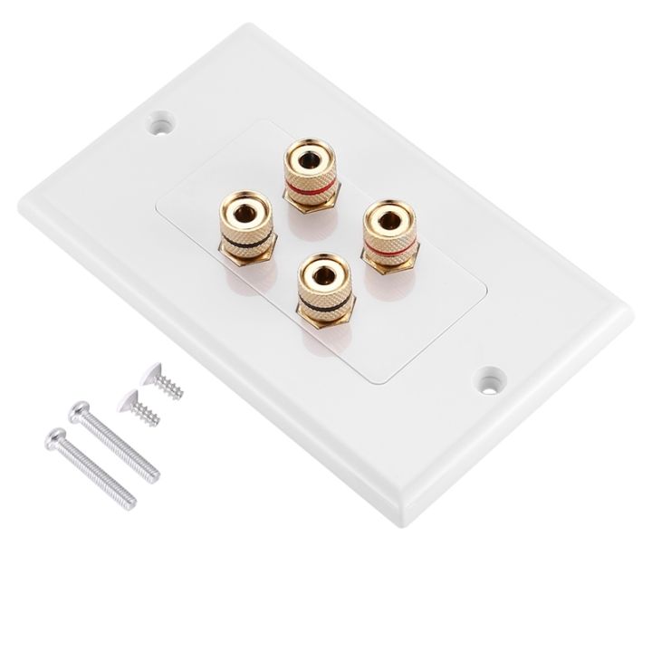 4 Posts Speaker Wall Plate Home Theater Wall Plate Audio Panel for 2 ...