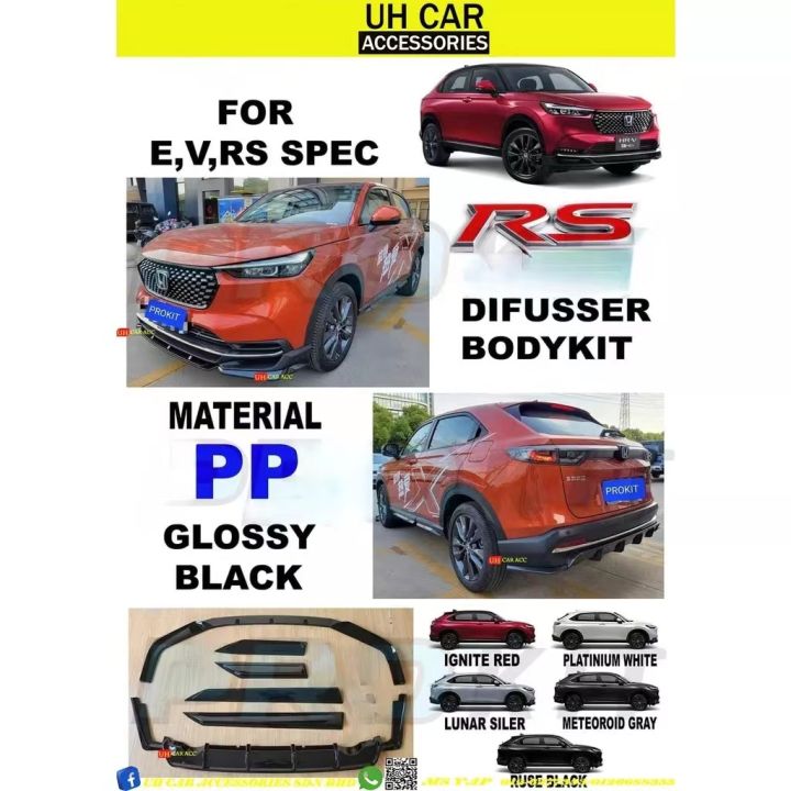 HONDA HRV 2022 2023 FRONT SIDE REAR DIFFUSER LIP BODYKIT WITH PAINT ...