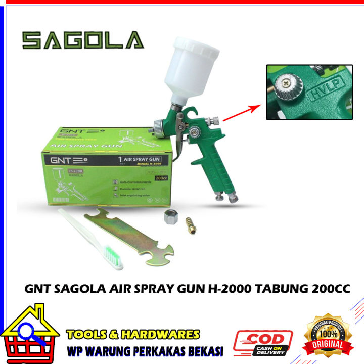 HVLP GNT SAGOLA Spray Gun Alat Semprot Cat Spet Tabung Atas 200cc ...