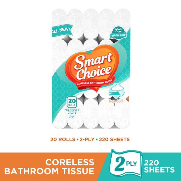 SMART CHOICE CORELESS BATHROOM TISSUE 2PLY 20s | Lazada PH