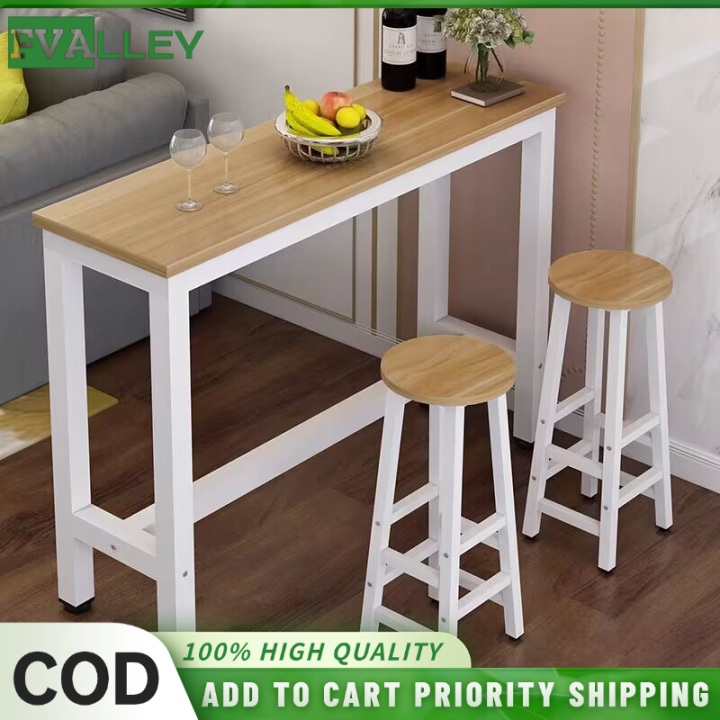 FVALLEY Table Bar Table With 2 Stools Set Coffee Table Dining Table And ...