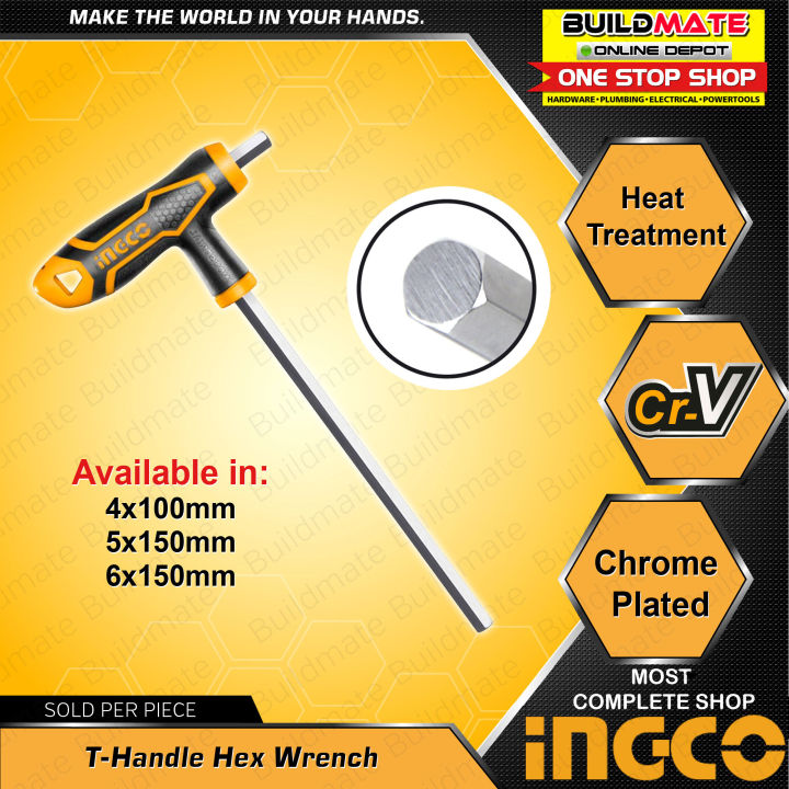 INGCO T-Handle Hex Wrench 4x100mm | 5x150mm | 6x150mm [SOLD PER PIECE ...