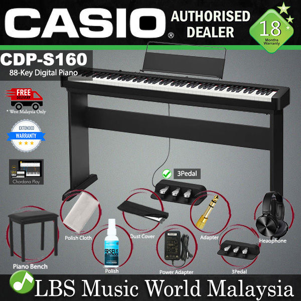 Casio CDP-S160 88 Keys Digital Piano with CS-46P Stand with SP-34 Pedal (CDPS160 CDP S160) | Lazada