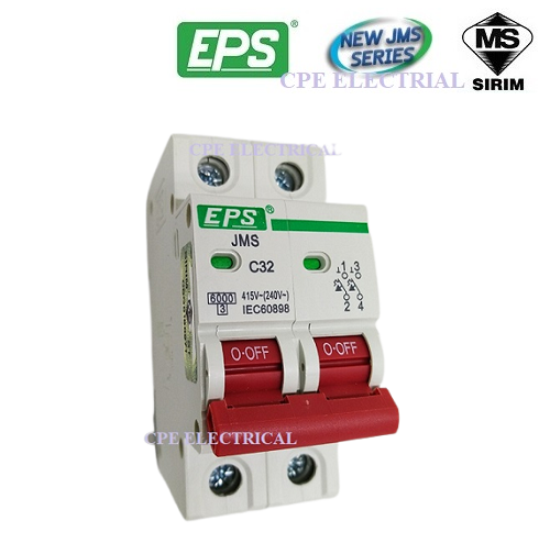 EPS 6A 10A 16A 20A 32A 40A 63A MCB 2 Pole 6kA C CURVE | Lazada