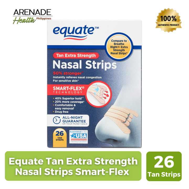 Equate Tan Extra Strength Nasal Strips Smart-Flex (26 Tan Strips ...