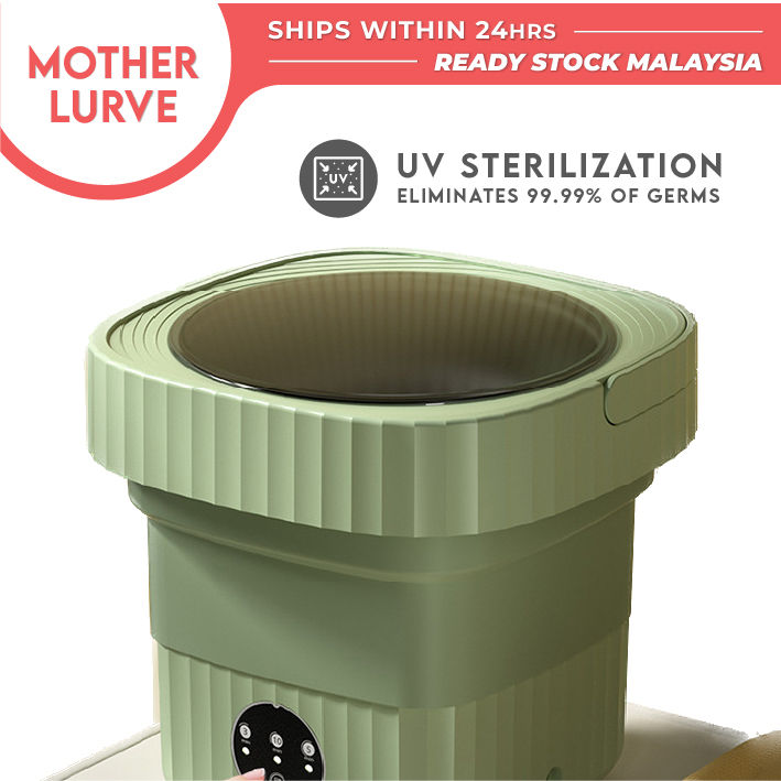 Mini Portable Washing Machine Blue Light Ultrasonic Deep Clean for ...