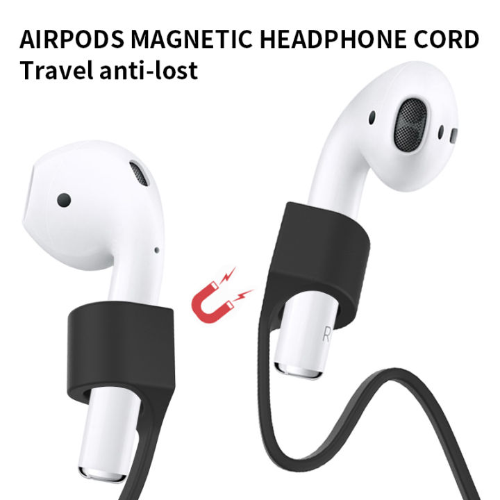 Silicone Magnetic Anti-Lost Straps for Aipods TWS Earphones,Black Soft ...