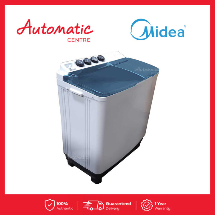 Midea MT100W90/WB 9kg Twin Tub Washing Machine with 15 Minutes Wash ...