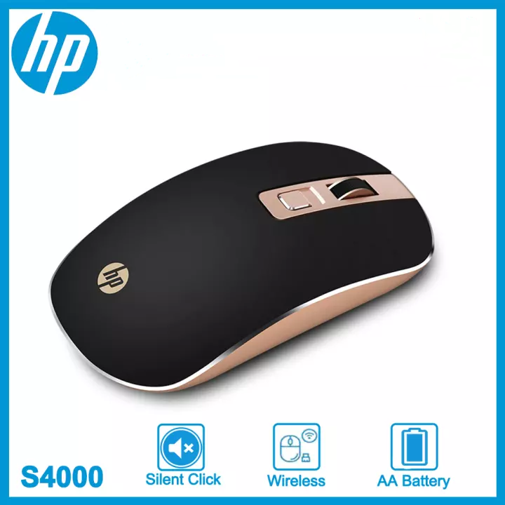 HP S4000 Silent Wireless Mouse Optical Portable Mute Button Business ...