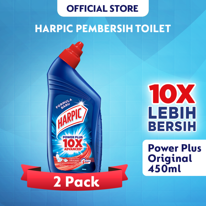 [Paket isi 2] Harpic Power Plus 10x Max Clean Original 450ml - Pembersih Toilet | Lazada Indonesia