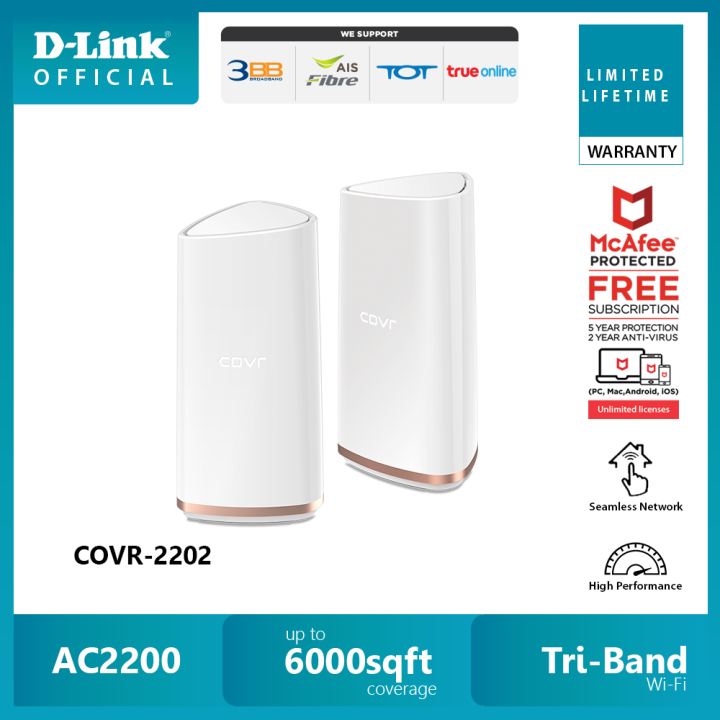 D-Link COVR-2202 COVR AC2200 Tri Band Whole Home Mesh Wi-Fi System ...