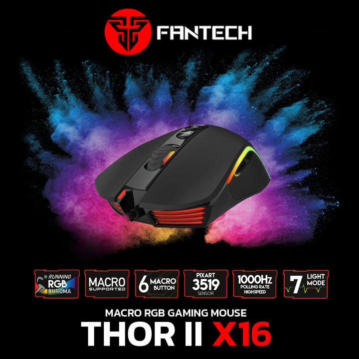 เมาส์เกมมิ่ง OPT FANTECH X16 V2 Thor II RGB มีไฟ RGB | Lazada.co.th