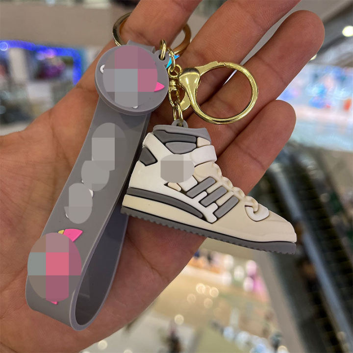 Rubber PVC Plastic Cute Tennis Basketball 3D Mini Shoe Key Ring Sneaker ...