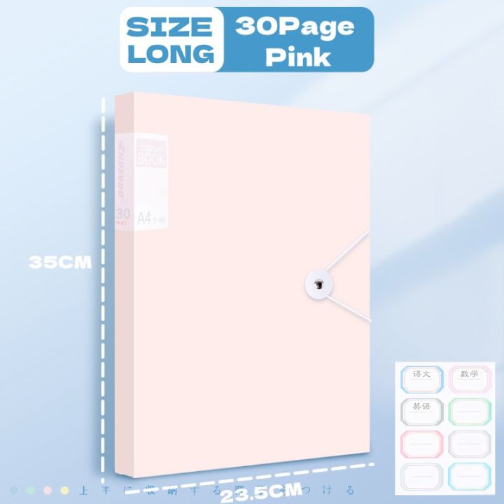 Clear Book Long Paper Organizer Long Folder File Organizer 30/60 Pages ...