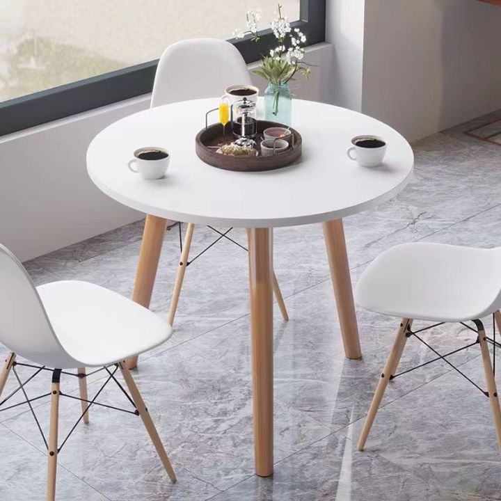 nordic mall round coffee table side table white/black wood 60*50cm ...