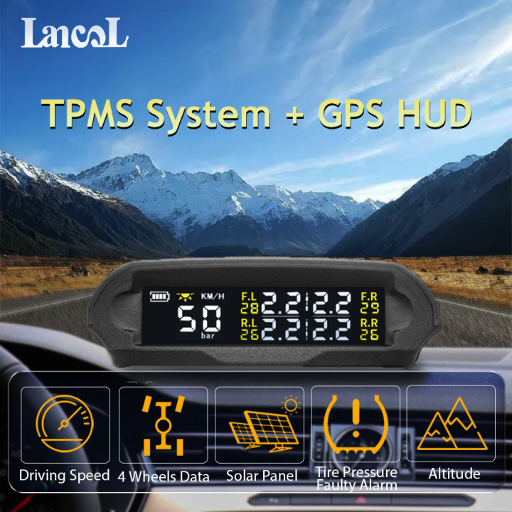 X1 2 in 1 Car HUD GPS Head Up Display Speedometer TPMS Tyre Pressure ...