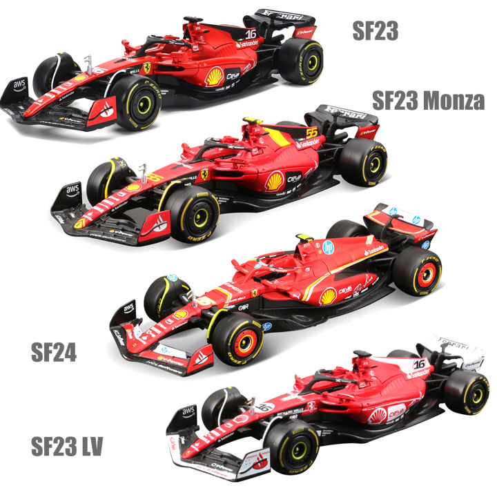 hot Bburago 1:43 F1 Ferrari SF23 SF24 # 16 # 55 Die Casting Model Car Toy Collection First order ...