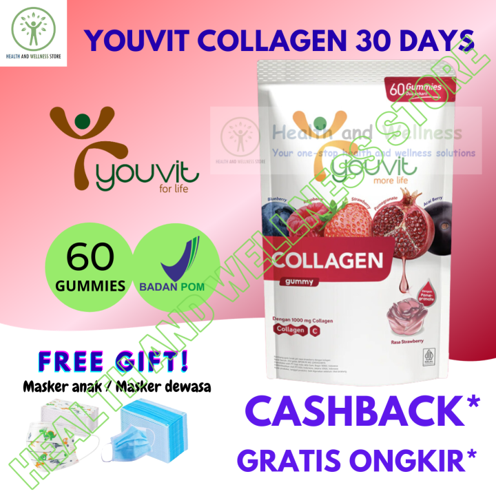YOUVIT X ERHA COLLAGEN 60 GUMMIES ANTI AGING KOLAGEN PAKET 1 BULAN ...
