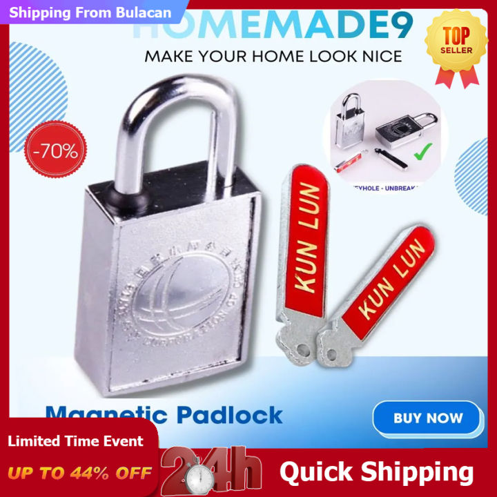 [Ready Stock+COD] Magnetic Padlock Anti-theft Technology Anti-rust Lock ...