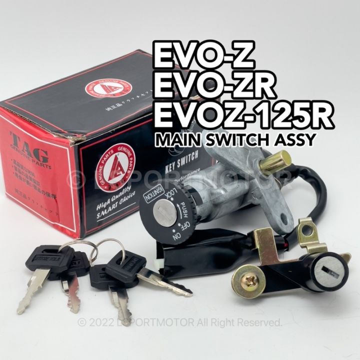 DEMAK EVO-Z / EVO-ZR / EVOZ-125R MAIN SWITCH ASSY (TAG) IGNITION SWITCH KEY LOCK STARTER SWITCH ...
