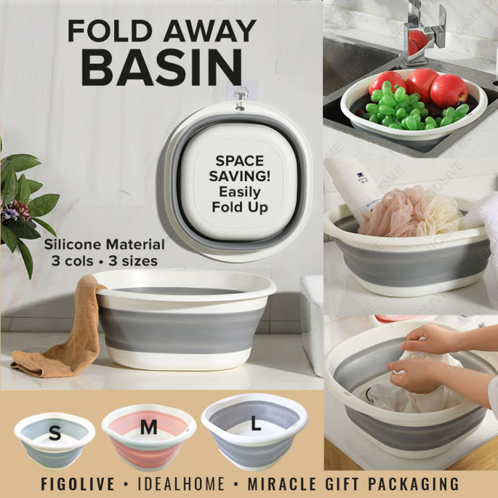 Foldable Round Collapsible Pail / Portable Water Bucket for Laundry ...