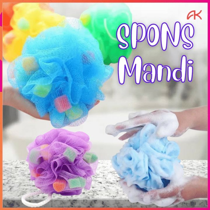 SPONS MANDI JARING GOSOK BADAN / SHOWER PUFF / SPONGE JARING | Lazada ...