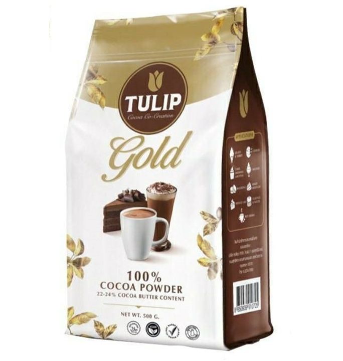 Tulip Gold Cocoa Powder 100% ทิวลิป โกลด์ ผงโกโก้ แบบถุง 500g. | Lazada ...