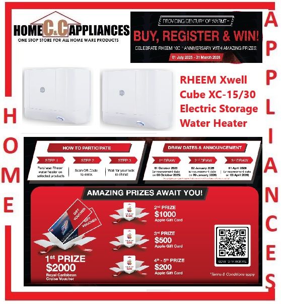 RHEEM Xwell Cube XC-15/30 Classic Plus Electric Storage Water Heater ...