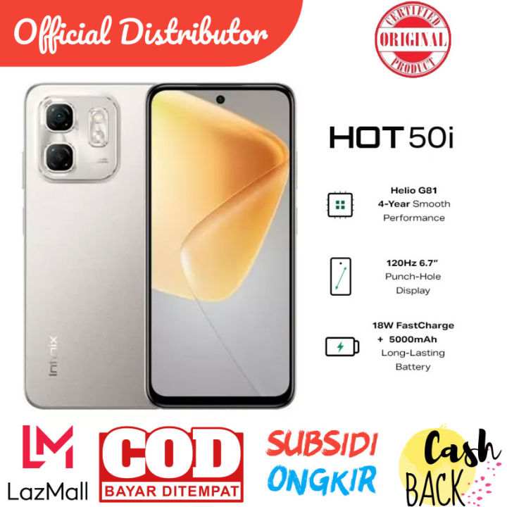INFINIX HOT 50i RAM 6 ROM 128 GB - HELIO G81 - 18W FAST CHARGE LONG ...