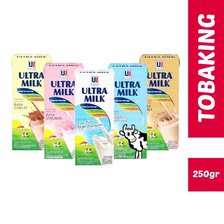 Ultra Milk susu UHT 250ml Full Cream Strawberry Cokelat Moka 250 ml ...