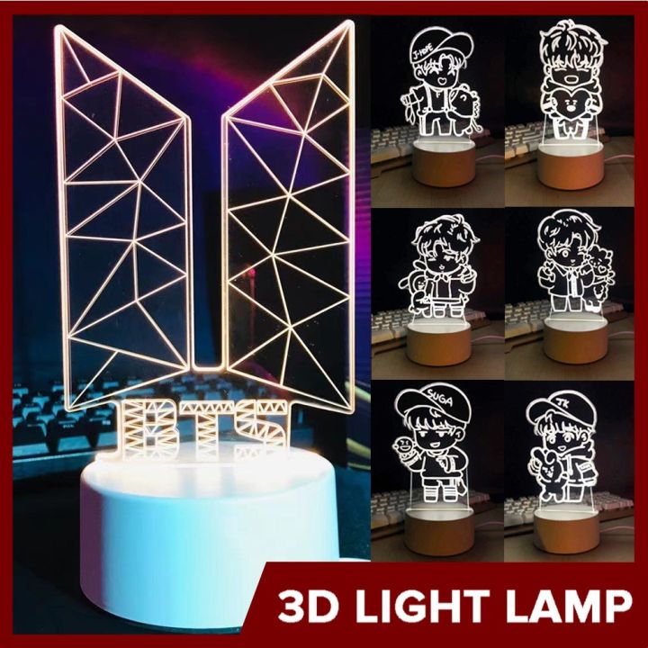 【High Quality】 Korean And Kpop Characters 3D Light Optical Illusion ...