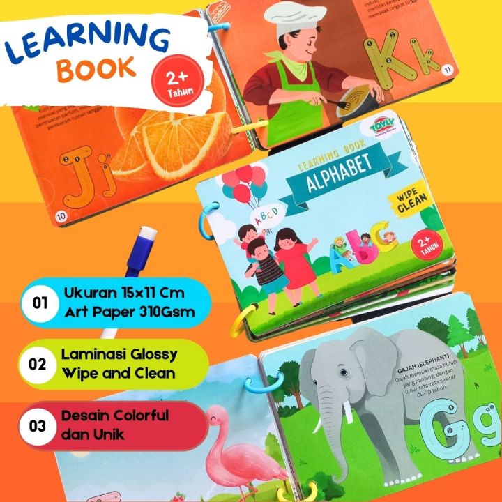 Wipe Clean Learning Book - Activity Book - Buku Edukasi Anak - Belajar Menulis Mengenal Benda ...