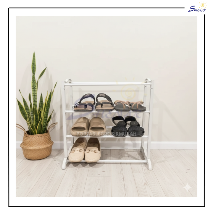 Rak Sendal Rak Sepatu Susun Rak Sepatu Minimalis 4 Tingkat Ukuran 52 x ...