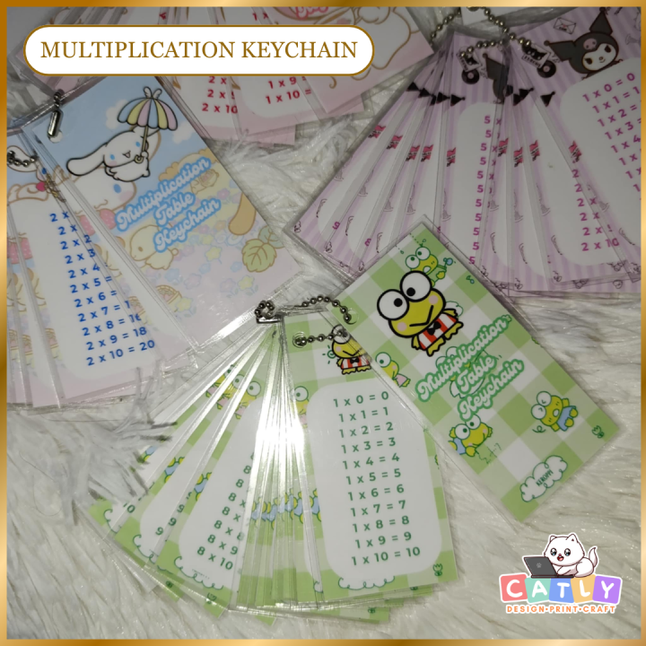 MULTIPLICATION TABLE KEYCHAIN | LAMINATED KEYCHAIN | MULTIPLICATION ...