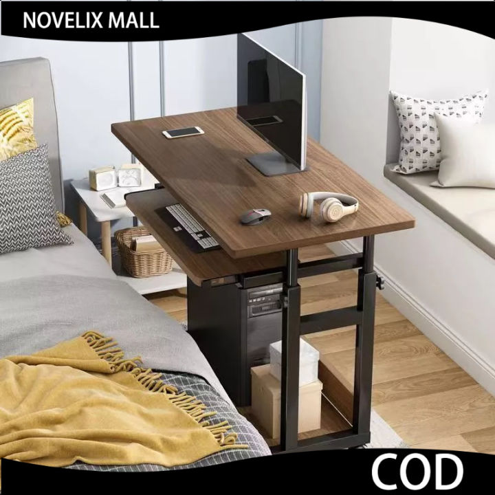 Bedside Standing mobile computer desk Height-adjustable with keyboard ...