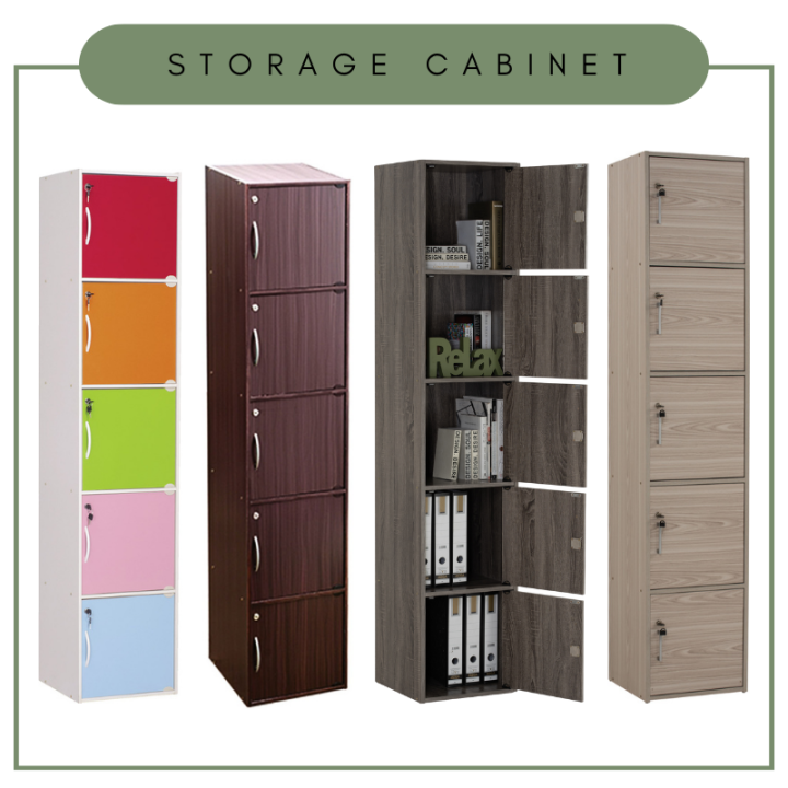 Alora Furniture - CODEY 5 Doors Locker Cabinet / Storage Box With Lock ...