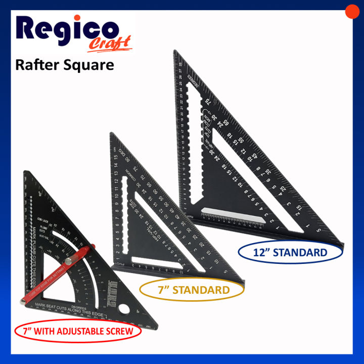 Regicocraft Aluminum Triangle Speed Rafter Square Angle Ruler iskwala ...