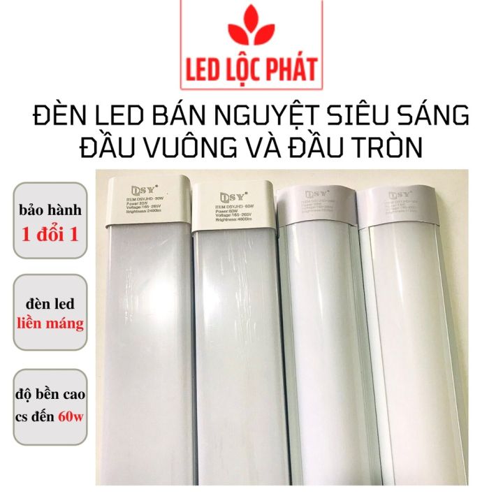 Đèn led bán nguyệt 1m2 6 tất 60w 36w siêu sáng, đèn tuýp led liền máng ...