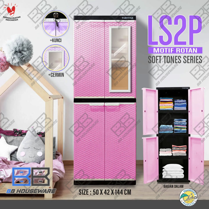 Lemari baju plastik 4 susun tingkat mini model rak baju pakaian ...