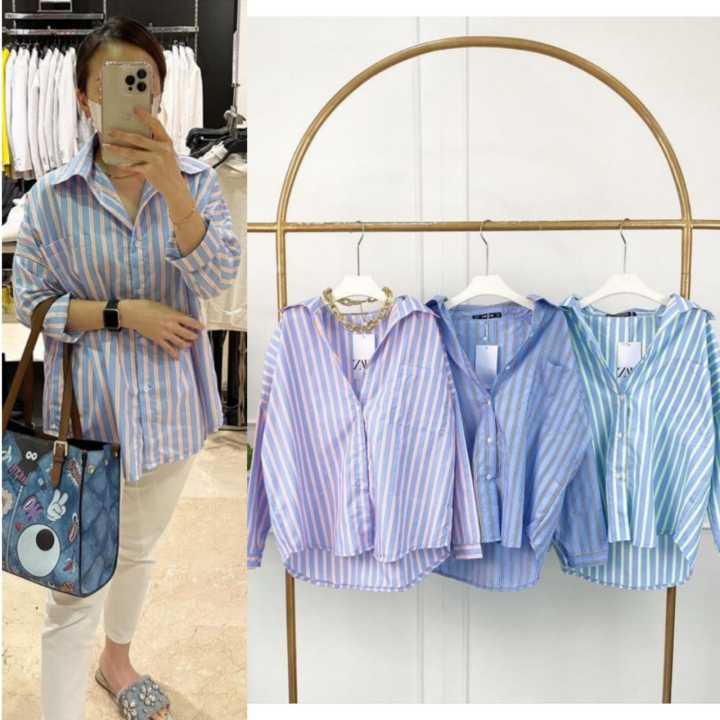 NANDO KEMEJA SALUR NEON WANITA LENGAN PANJANG VIRAL KEKINIAN WARNA ...
